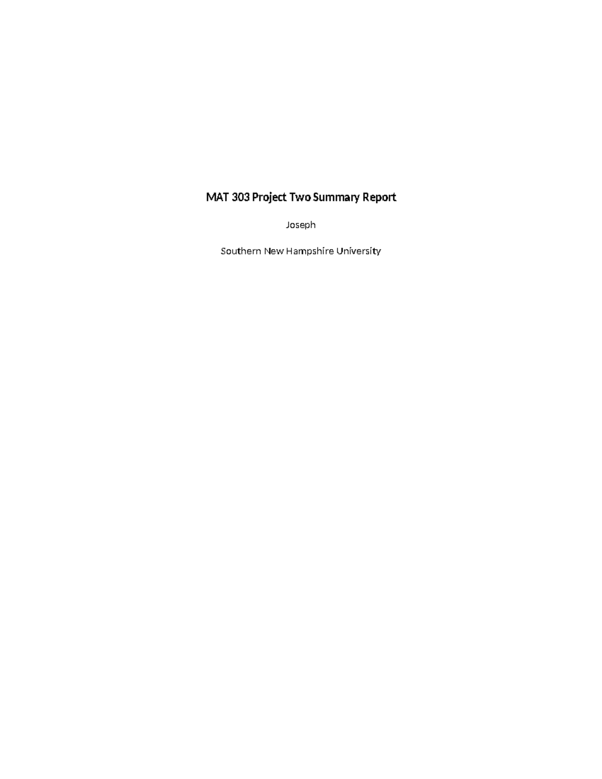 MAT 303 Project Two Heart Disease Risk Analysis Summary Report - Studocu
