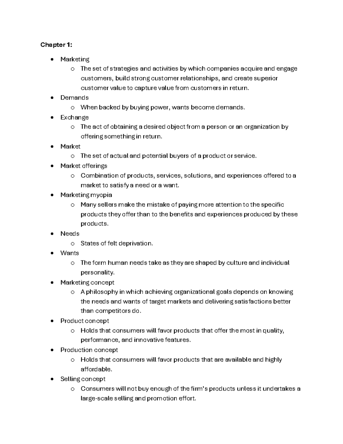 Chapter 1: Marketing Principles and Strategies Overview (MKT 101) - Studocu