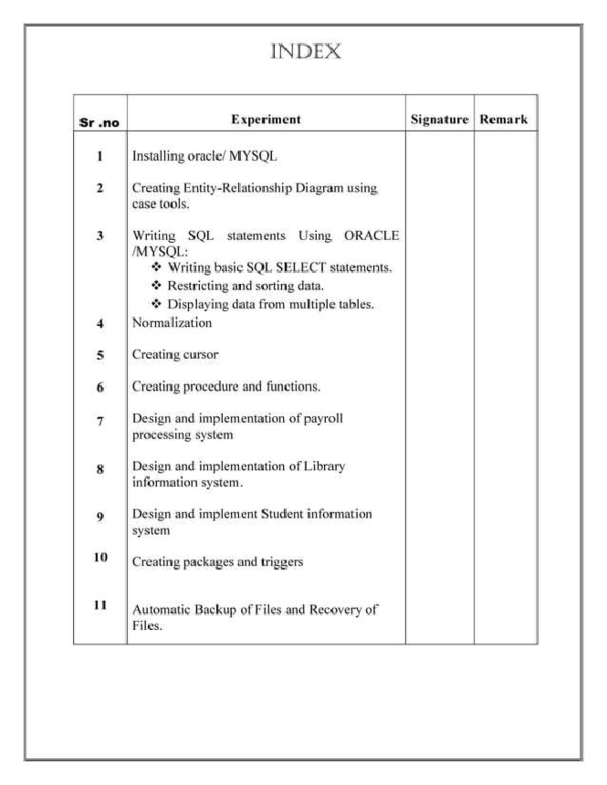 Lab Manual for Practice: MySQL, SQL, and Normalization Techniques - Studocu