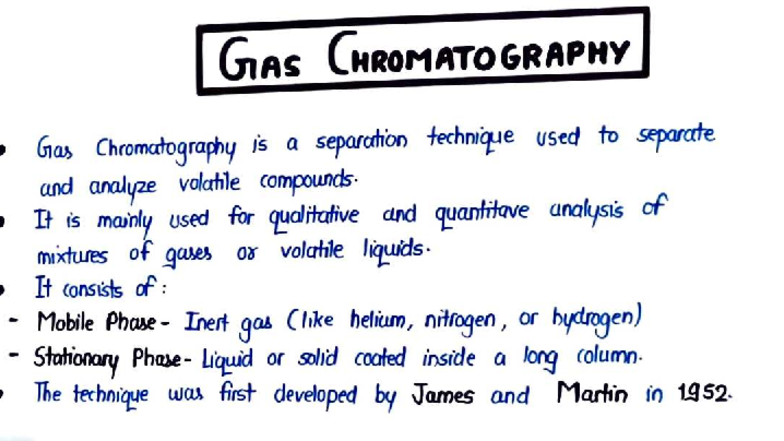 Gas Chromatography (GAS CHROM) - Comprehensive Study Notes - Studocu