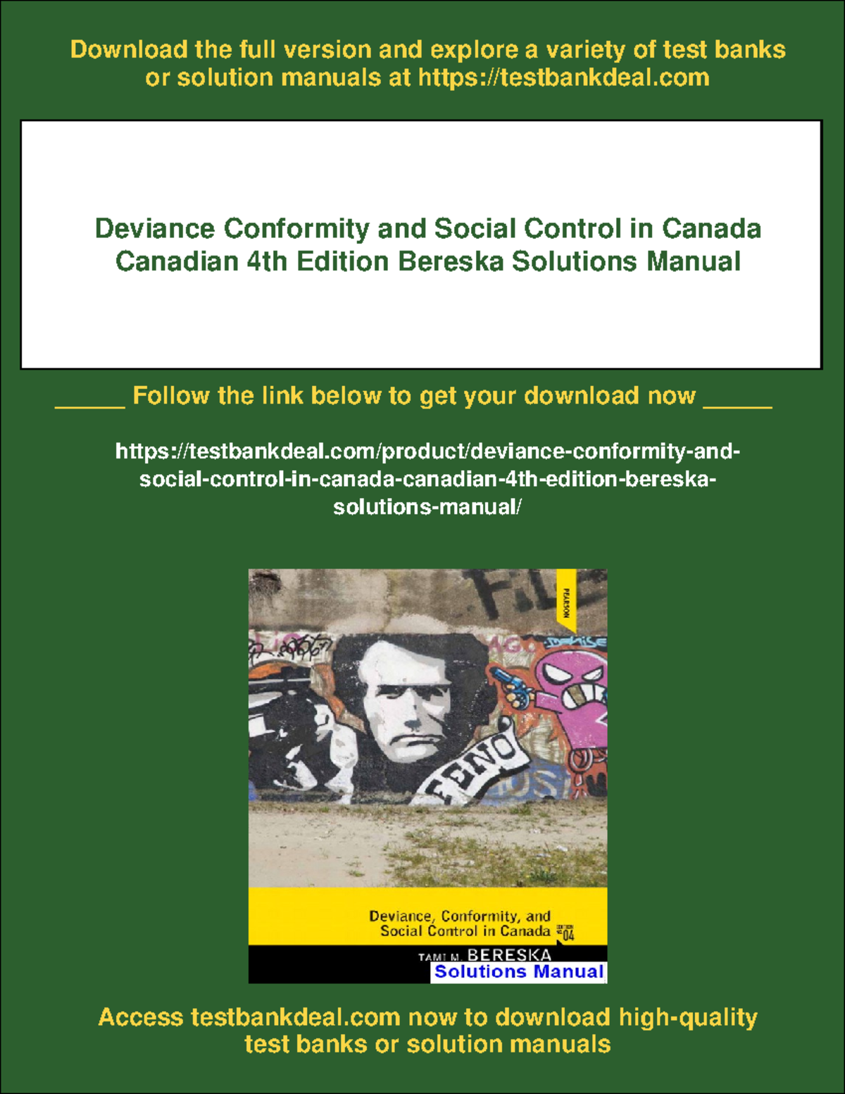 Deviance, Conformity, and Social Control in Canada: 4th Ed. Bereska ...
