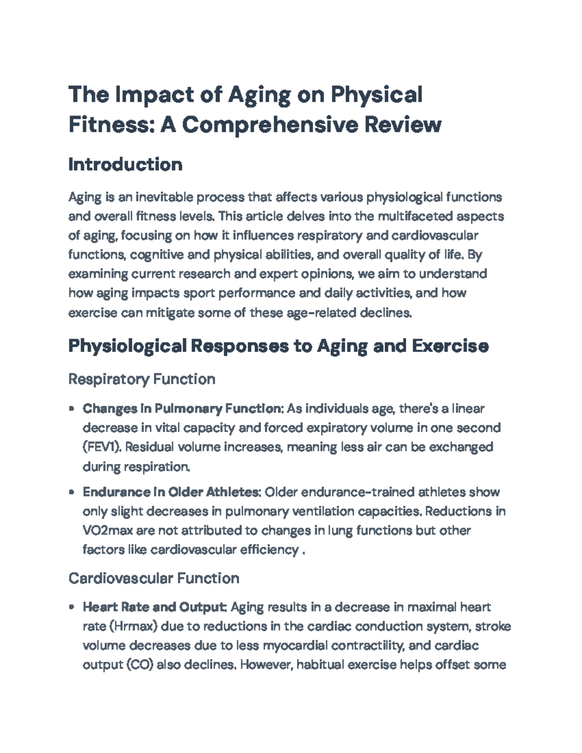 The Impact of Aging on Physical Fitness: A Comprehensive Review - The ...