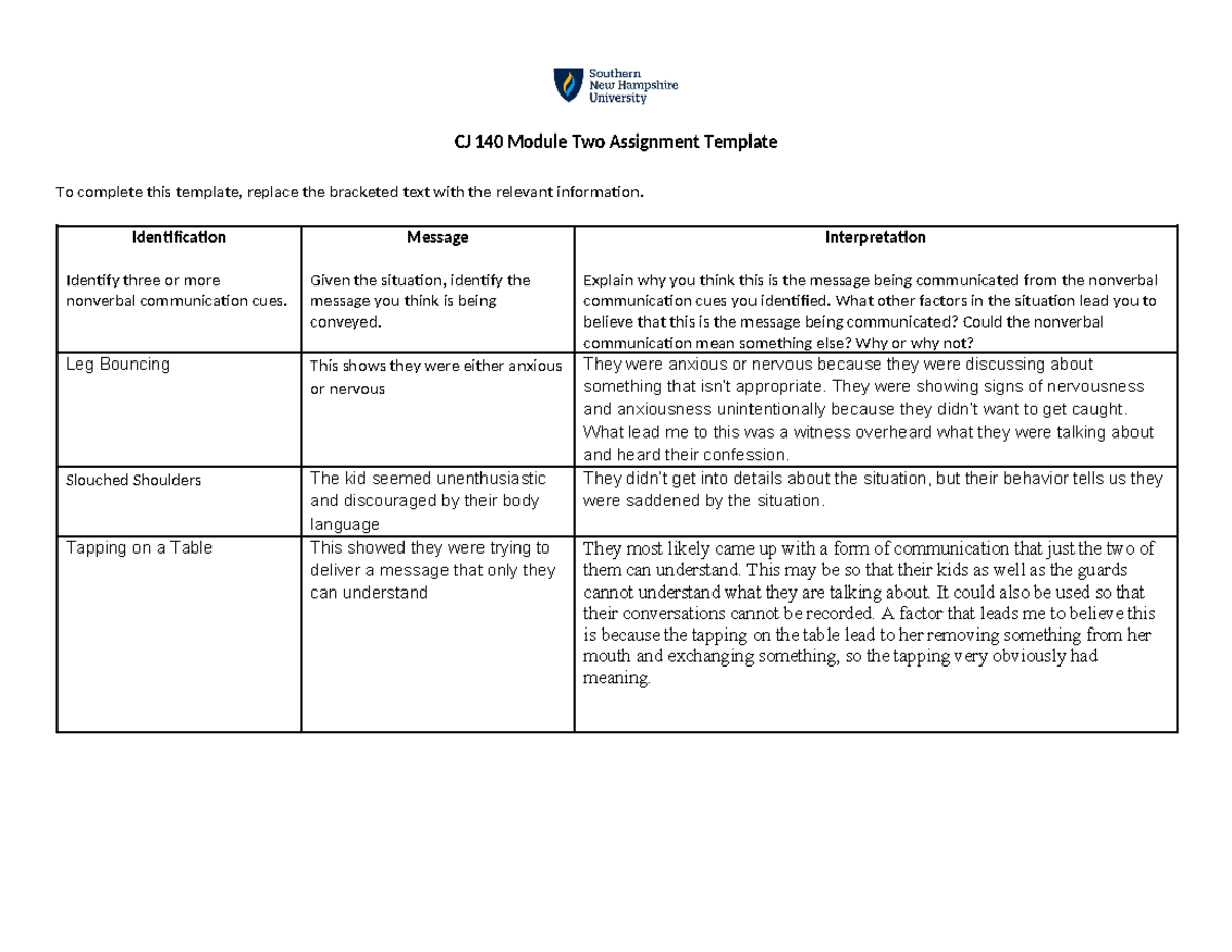 CJ 140 Module Two Assignment - Identification Identify three or more ...
