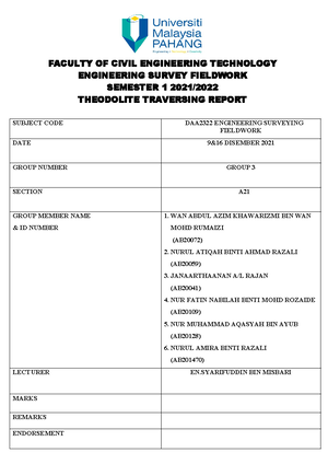 Report Leveling Civil Engineering - FACULTY OF CIVIL ENGINEERING ...
