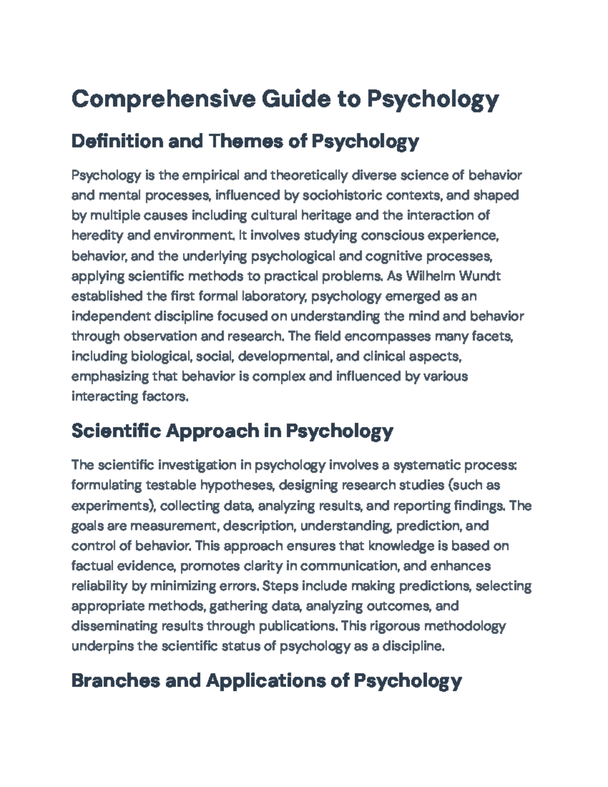 Comprehensive Overview of Lifespan Developmental Psychology and ...
