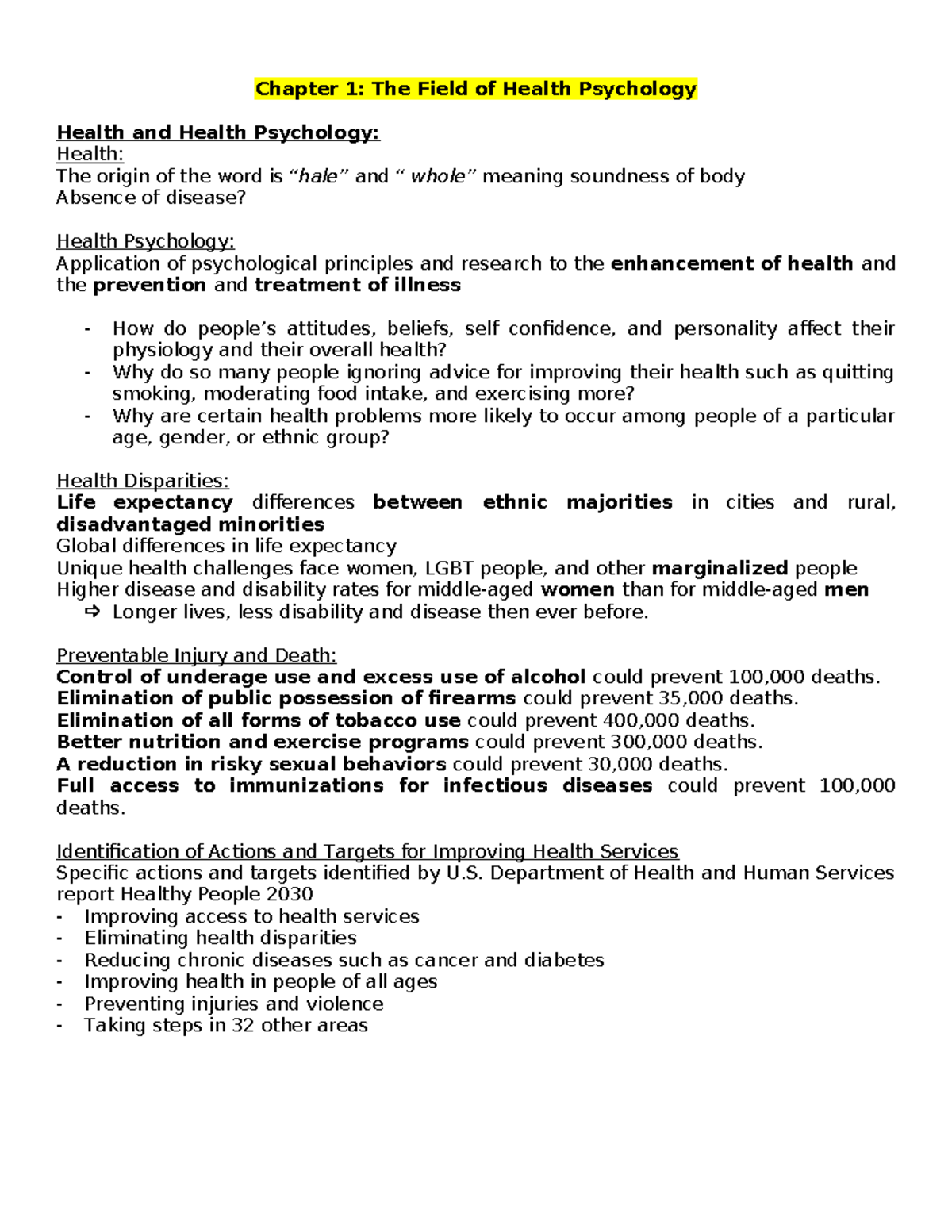 Health Psychology (PSY 301): An Overview of Theories and Practices ...