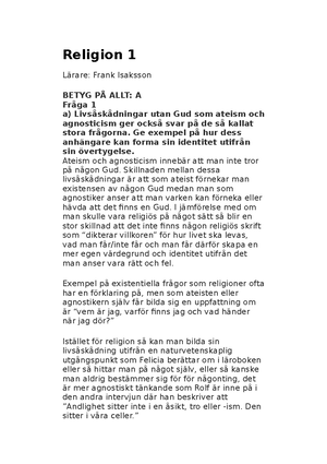 Amrahamitiska religioner - Synen på Gud Judendomen, kristendomen och islam är exempel på - Studocu