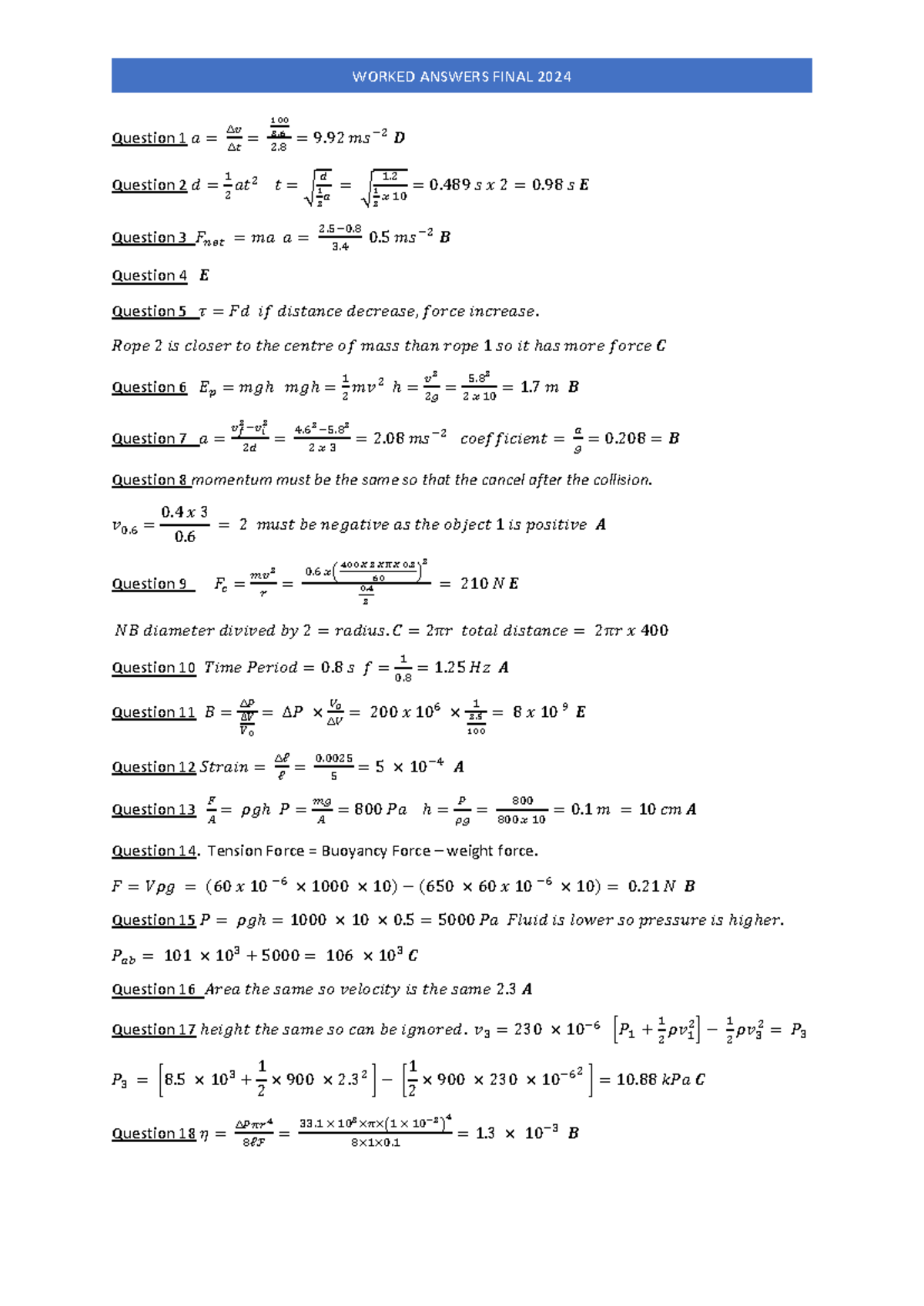 Worked Answers for Final Exam 2024 - Studocu