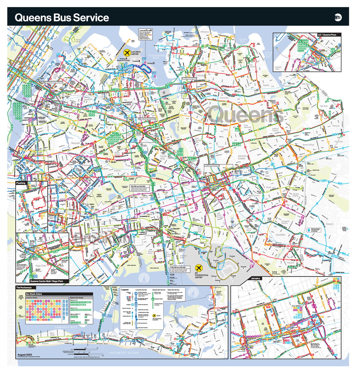 Queens Bus Map - VITA LaGuardia Link & Service Routes Overview ...