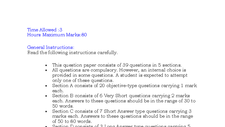 Class 9 Science Midterm Exam Paper: 39 Questions with Instructions ...