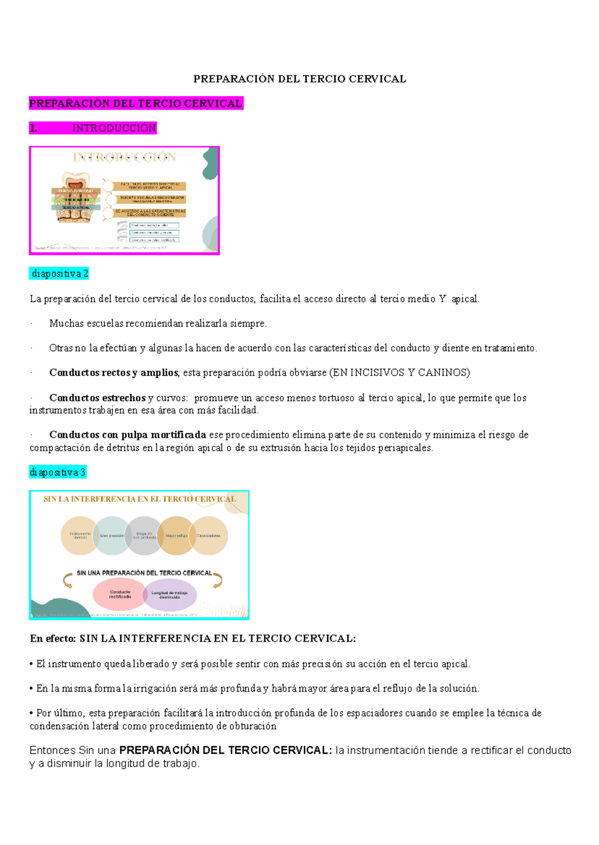 EXPO Preparacion DEL Tercio Cervical - patologia general - UCE - Studocu