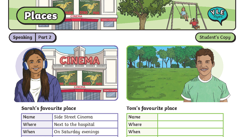 A2 Flyers Speaking Practice: Places, Friends, and Shops - Studocu