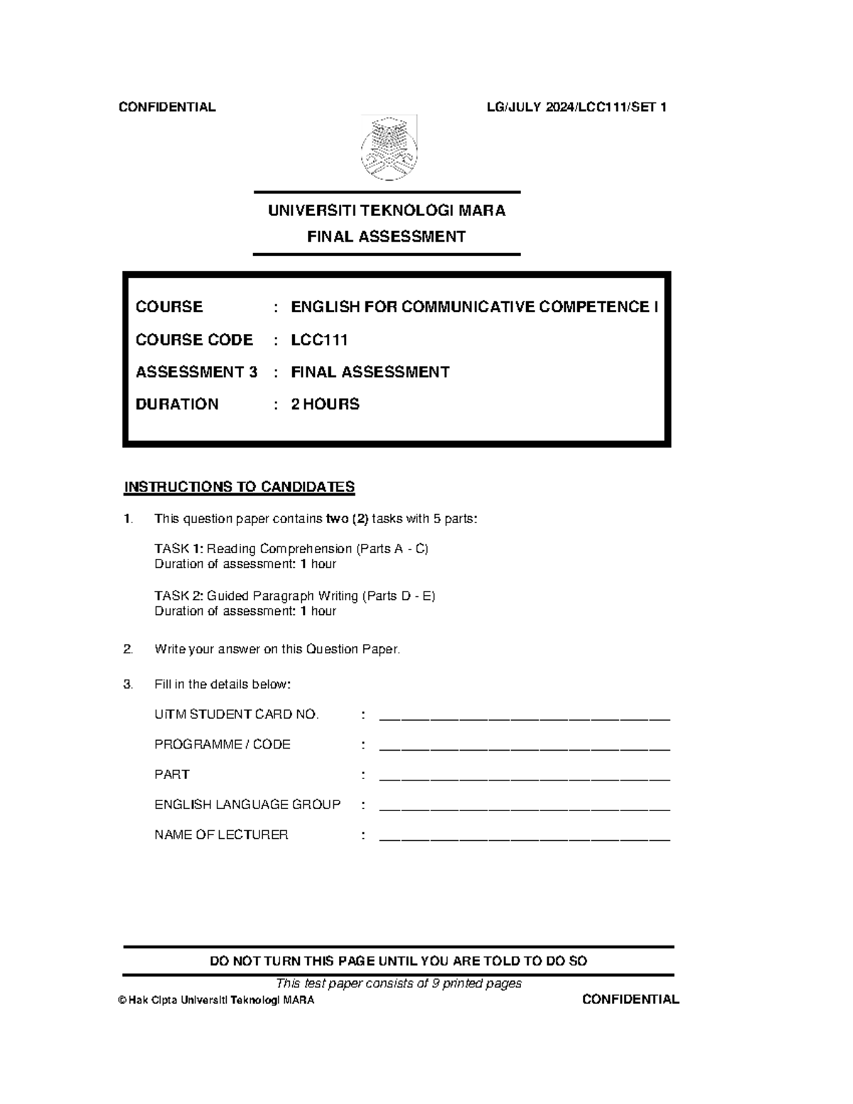 Pdf LCC111 Final Assessment Qpset 1 Format 11 - UNIVERSITI TEKNOLOGI ...