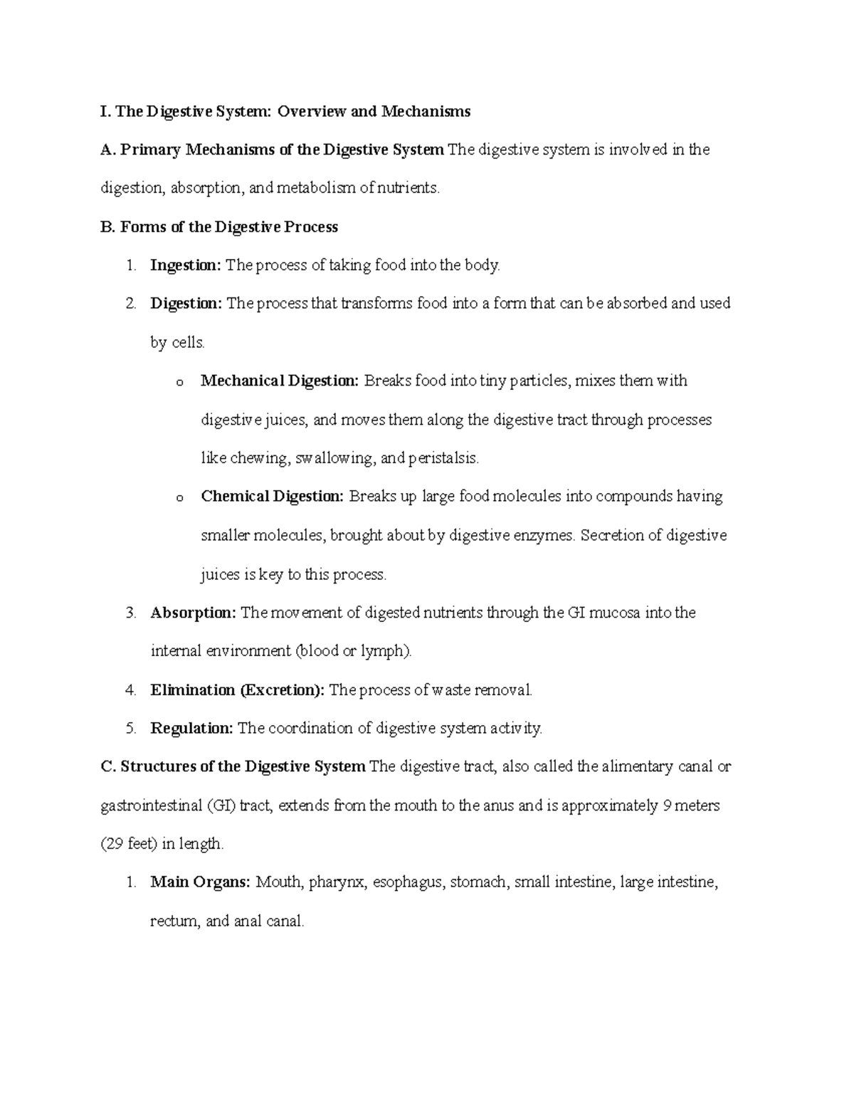Nutrition and Metabolism: Digestive System Overview and Mechanisms ...