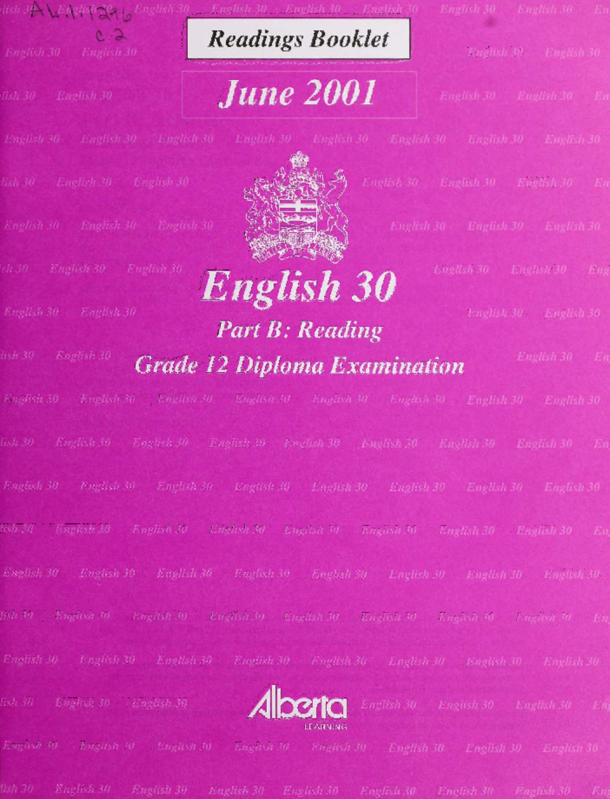 English 30-1 RC 4: Comprehensive Readings Booklet - Studocu