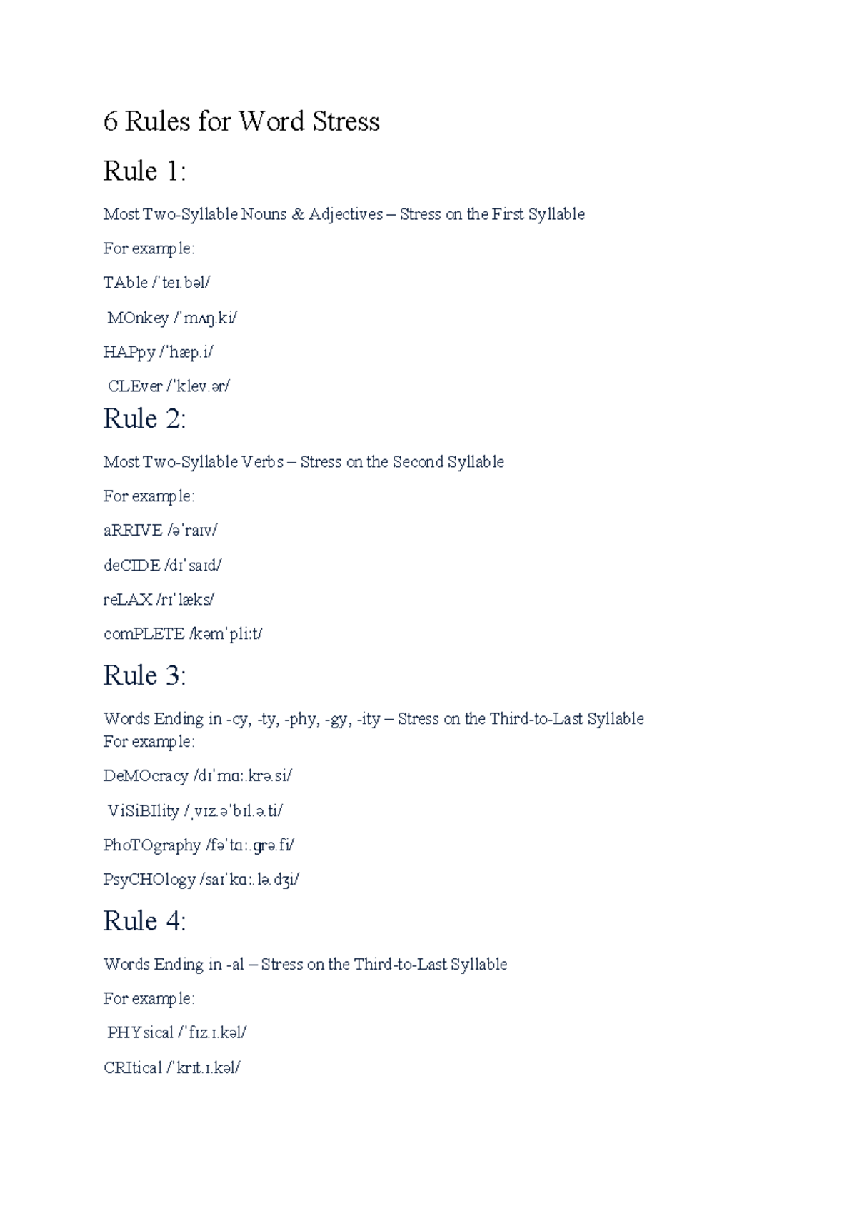 English Word Stress Rules: 8 Key Patterns for Effective Pronunciation ...