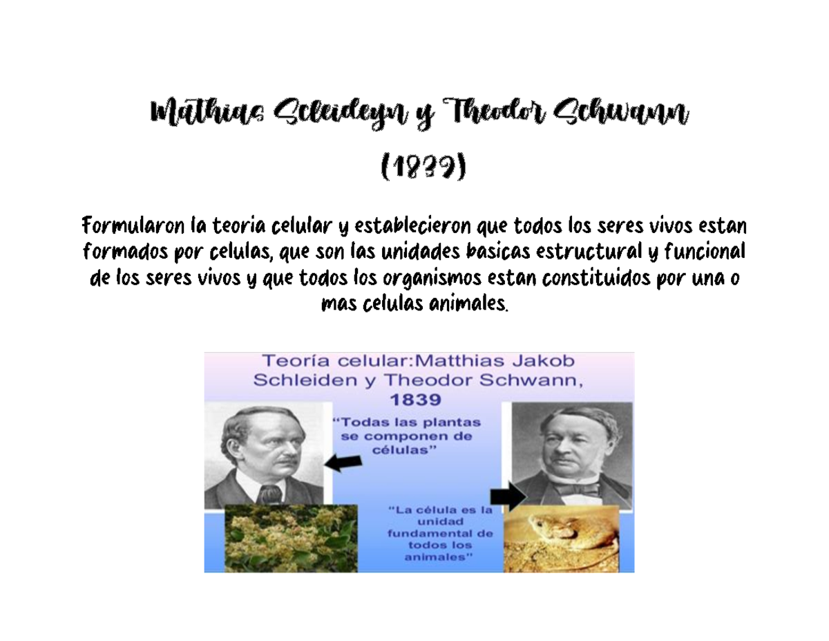 Células Animales De Theodor Schwann Introducción A La Biología