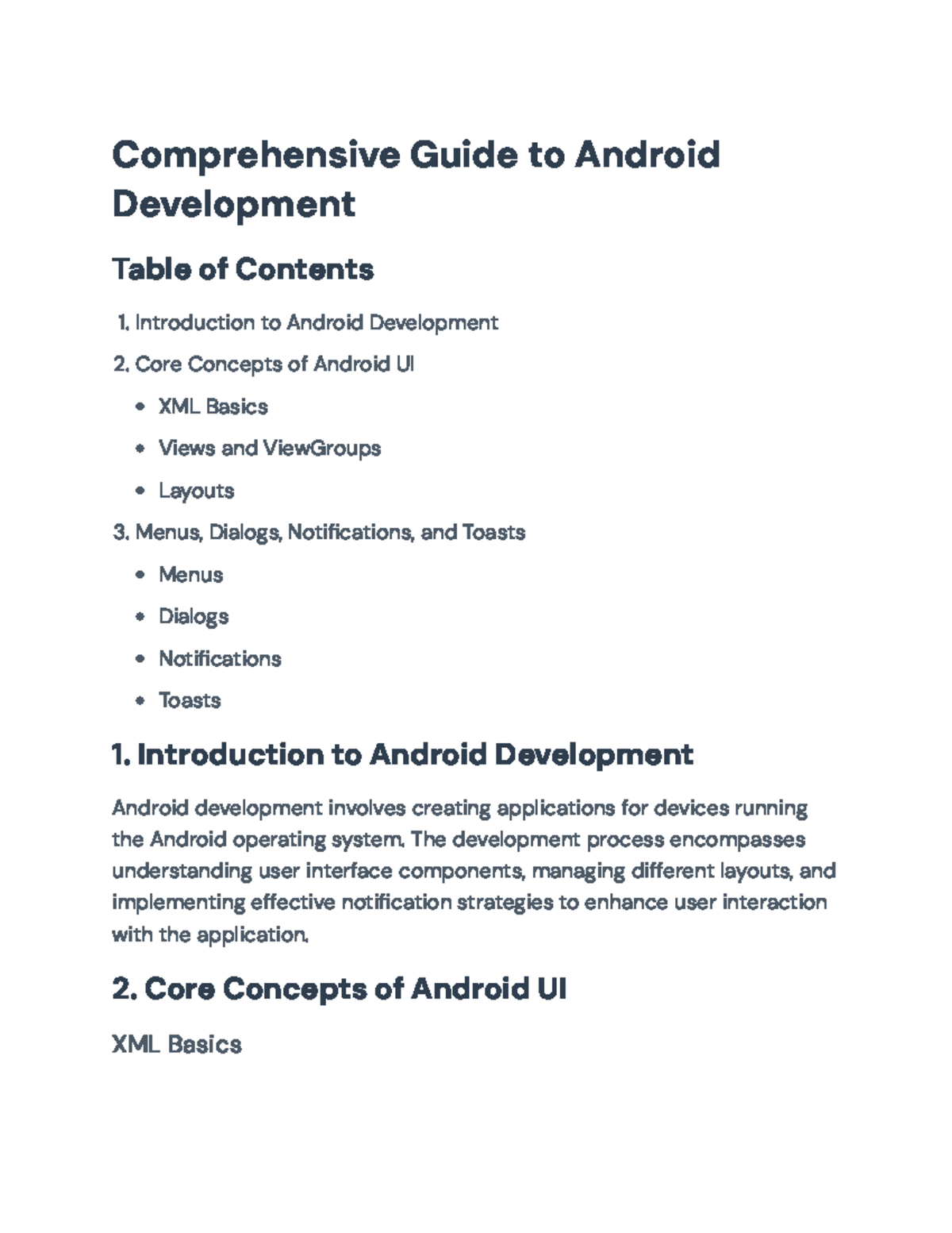Android Dev Overview: UI Design, Menus, Notifications (COMP 102) - Studocu