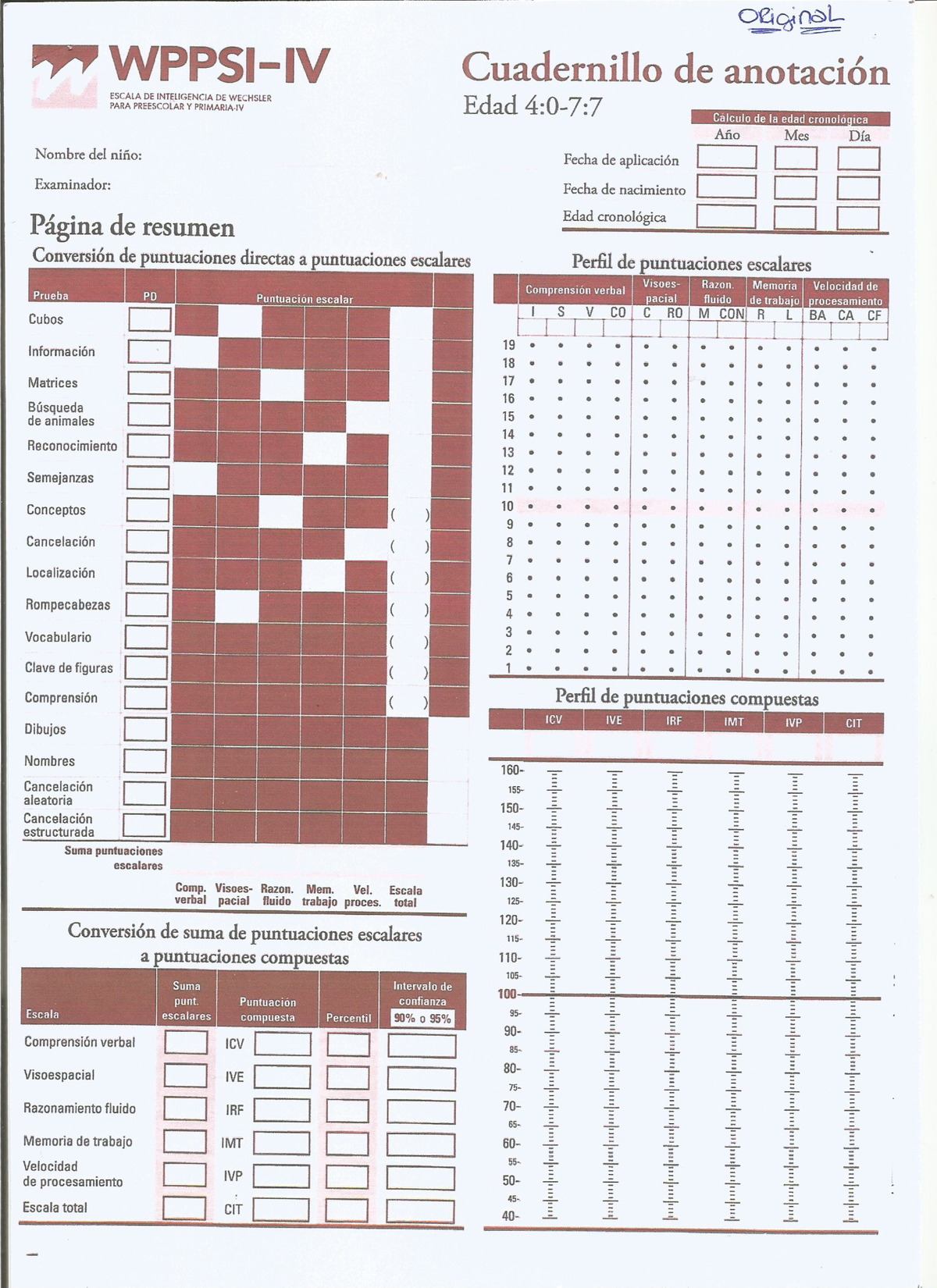 WPPSI - IV Assessment (Ages 4 to 7 Years and 7 Months) - Studocu