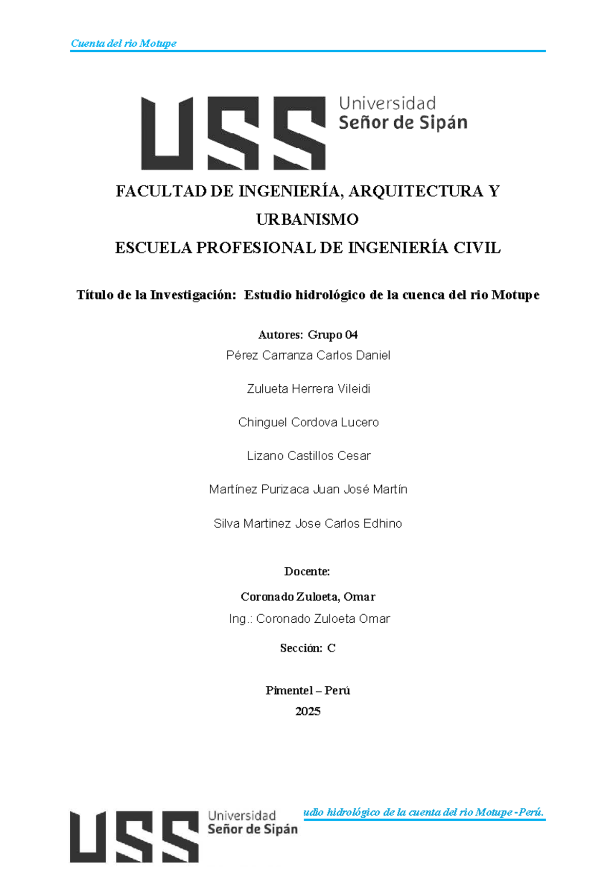 Estudio Hidrológico de la Cuenca del Río Motupe - Ingeniería Civil ...