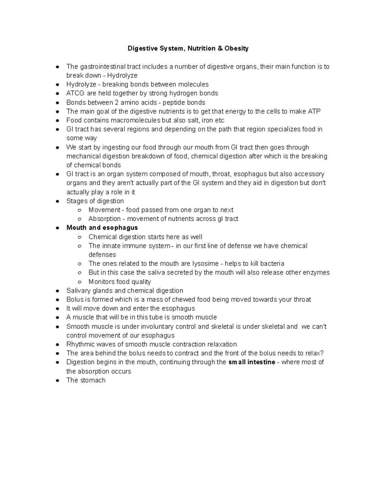 HLTB22 Lecture 10: Digestive System and Nutrition Insights - Studocu