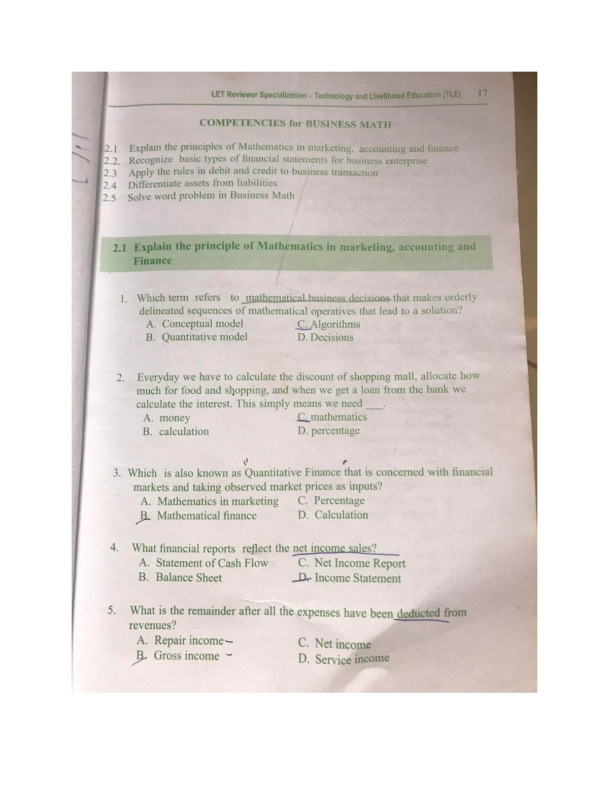 Lorimar TOS TLE BOOK - PRACTICE TEST FOR LET 2023 - Education - Studocu