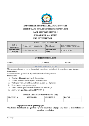 [Solved] Which component part of theodolite support the instrument ...
