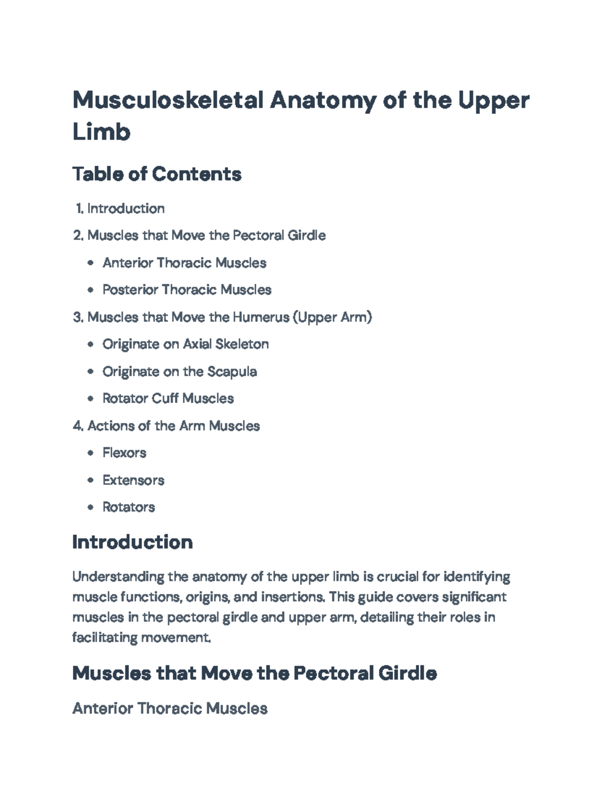 Musculoskeletal Anatomy of the Upper Limb: A Detailed Overview ...