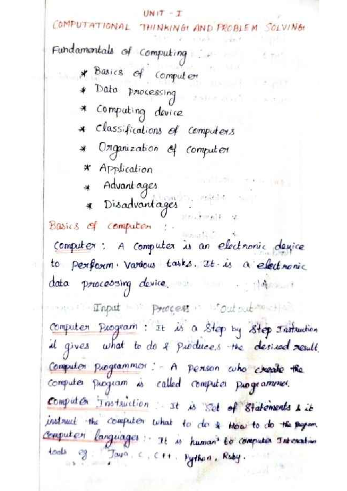 Pspp Unit 1 Handwriting Study Materials And Resources Studocu