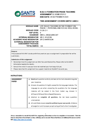 [Solved] Lesson plan for life skills in grade r based on caps documents ...