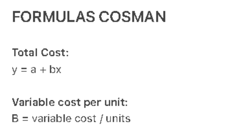 Cost Management Formulas: Total Cost & Variable Cost Analysis - Studocu