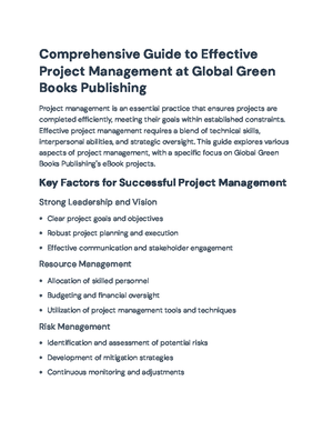 [Solved] Discuss any 8 key factors for successful project management ...