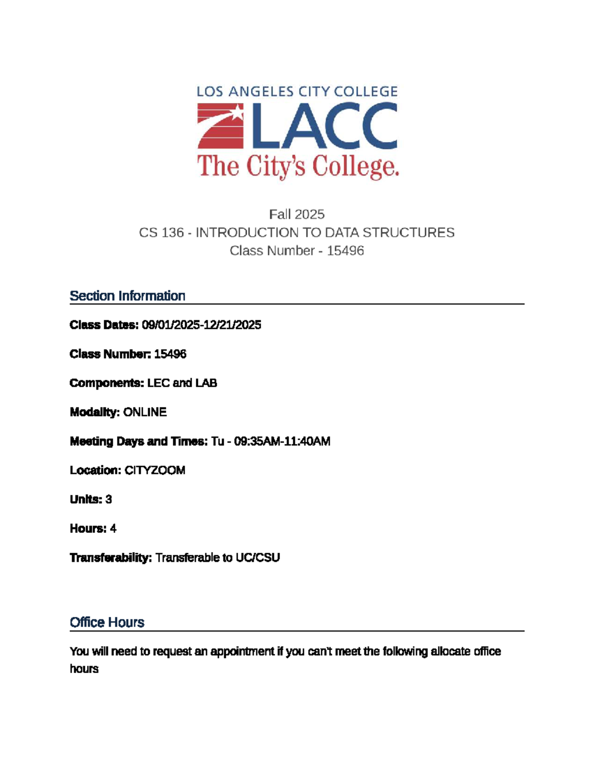 CS 136 Syllabus: Introduction to Data Structures (Fall 2025) - Studocu
