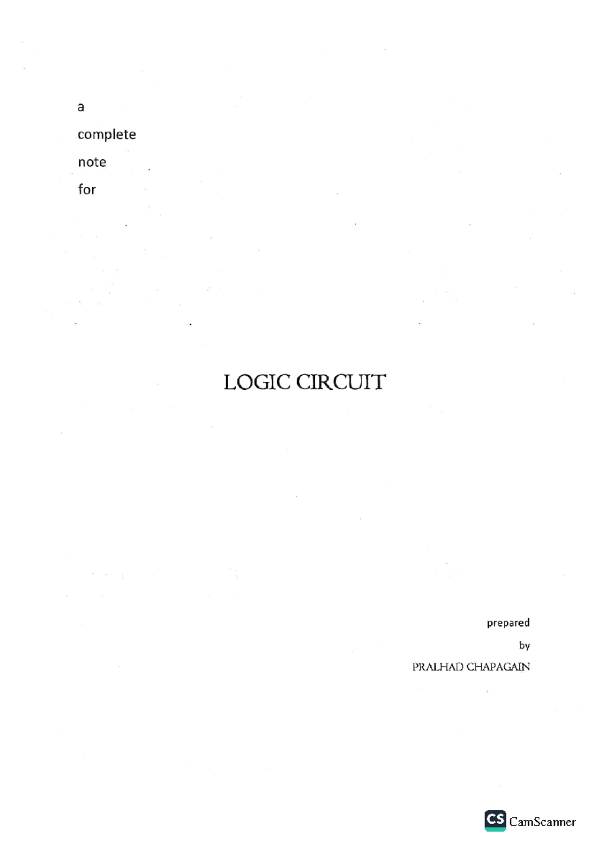 Digital Logic Full Notes for CS Course: Comprehensive Guide - Studocu