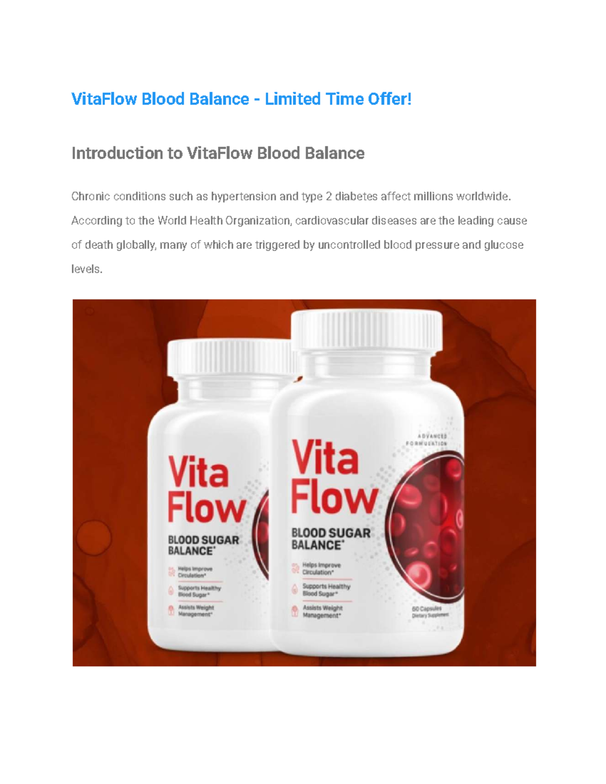 Vita Flow Blood Balance Science-Backed Blend for Metabolic Wellness ...