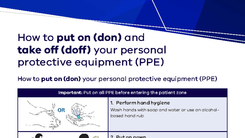 Covid-19 PPE Donning and Doffing Guide (Gown & Gloves) - Studocu