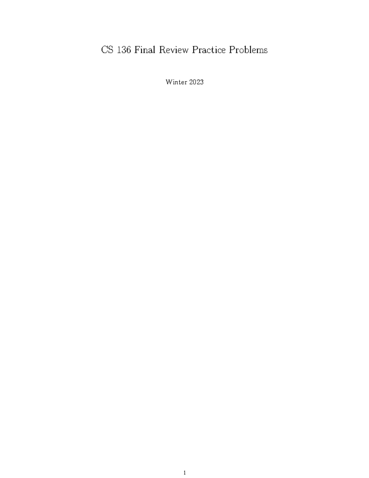 Final Review Practice Problems - CS 136 Final Review Practice Problems Winter 2023 Practice ...