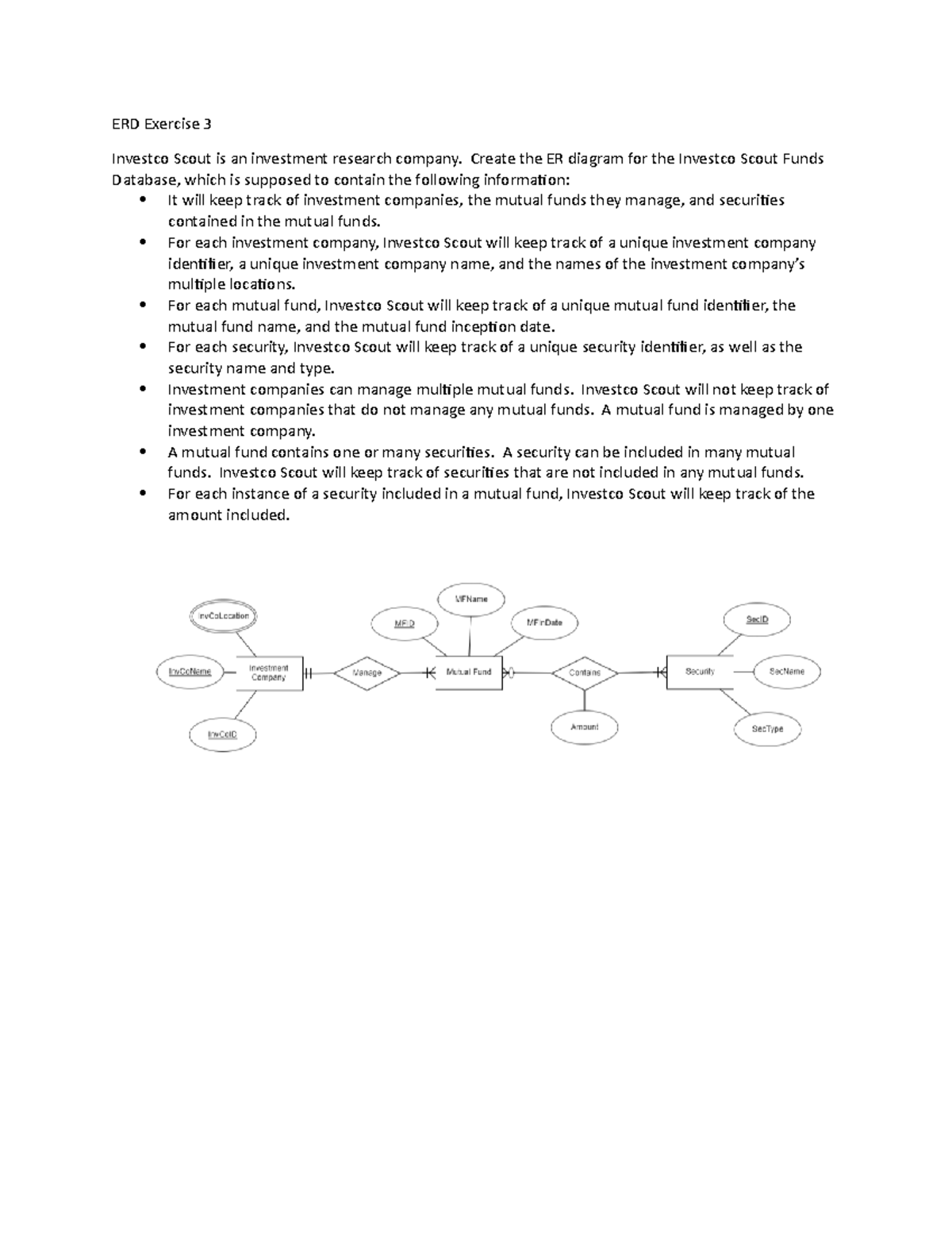 ERD Exercise 3 - Investco Scout Funds Database Design - Studocu