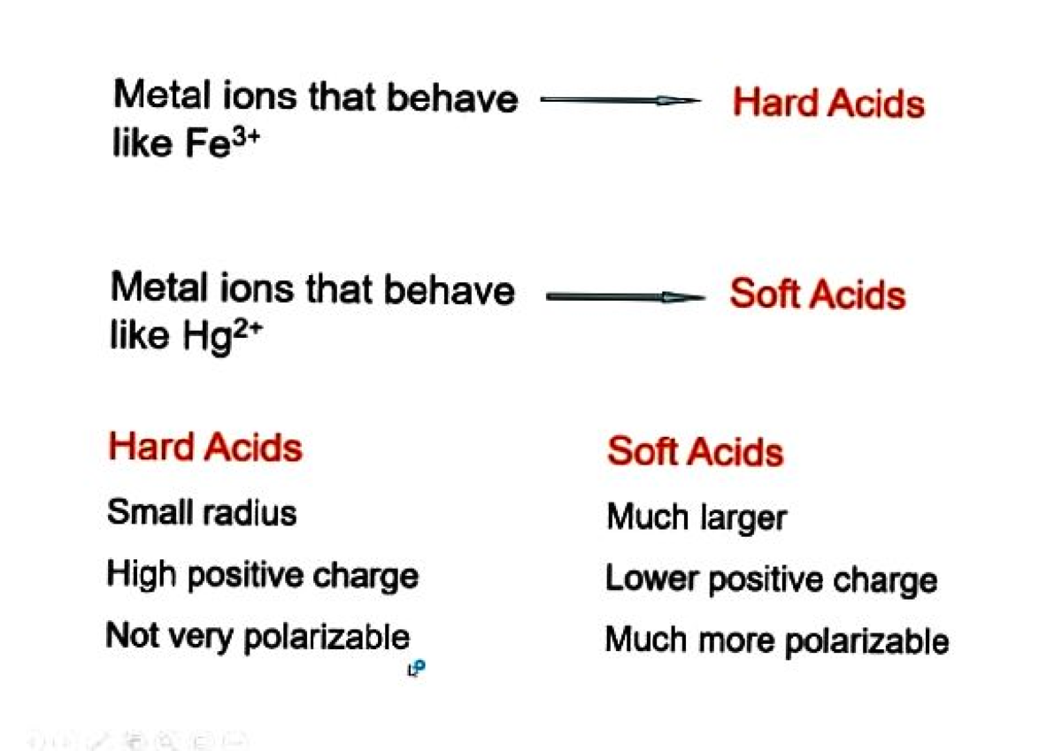 Hard and soft acid-base theory: Understanding metal ion behavior - Studocu