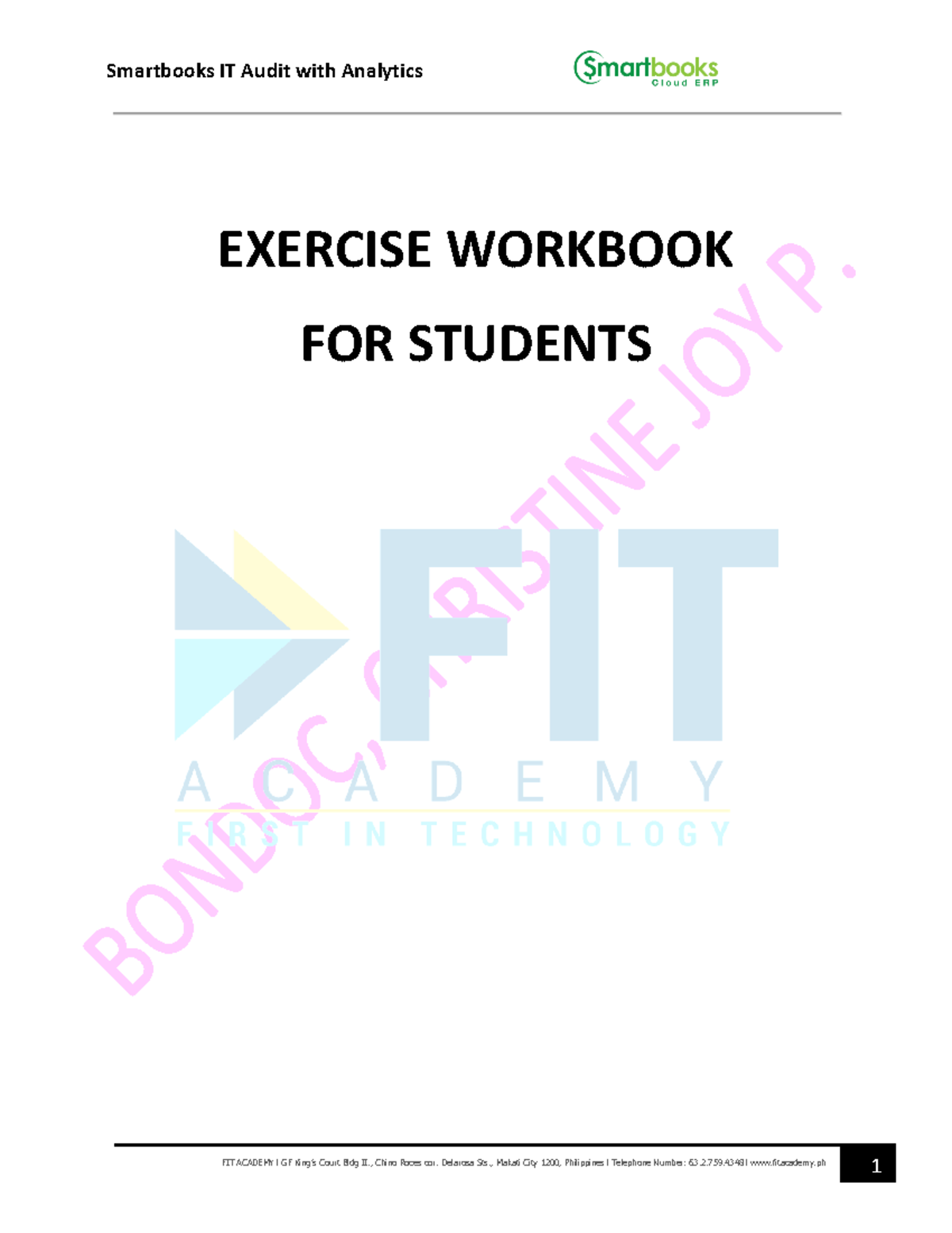 IT Audit with Analytics Exercise Workbook (ITAUD-2024) - Studocu