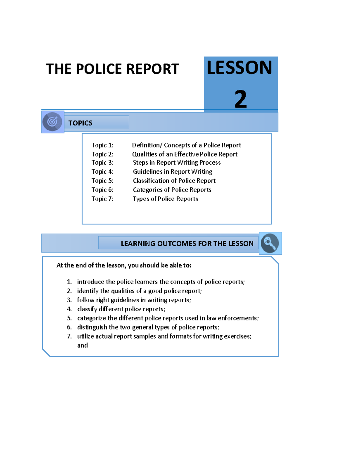 Technical English Lesson 2: Overview of Police Reports and Writing ...
