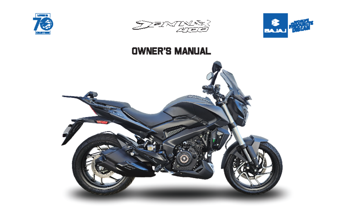 Manual Oficial Propietario Bajaj Dominar 400 UG - DOC. NO. 71120203 REV ...