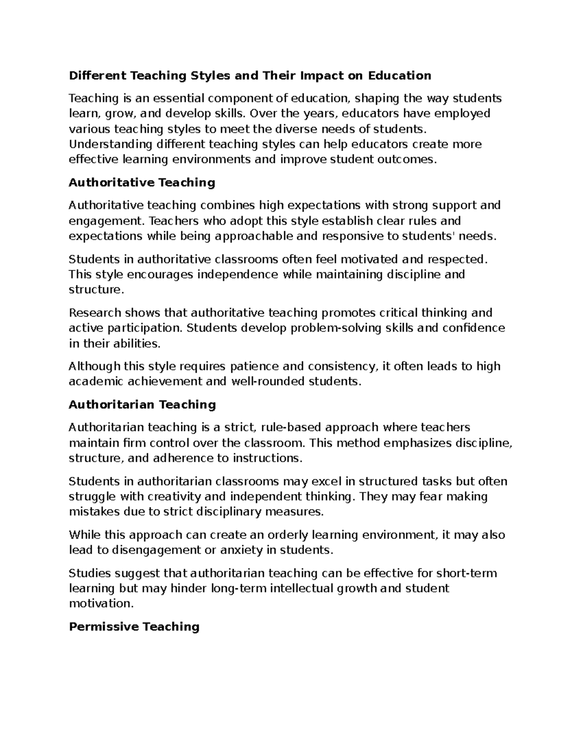 Different Teaching Styles and Their Impact on Education - Over the ...