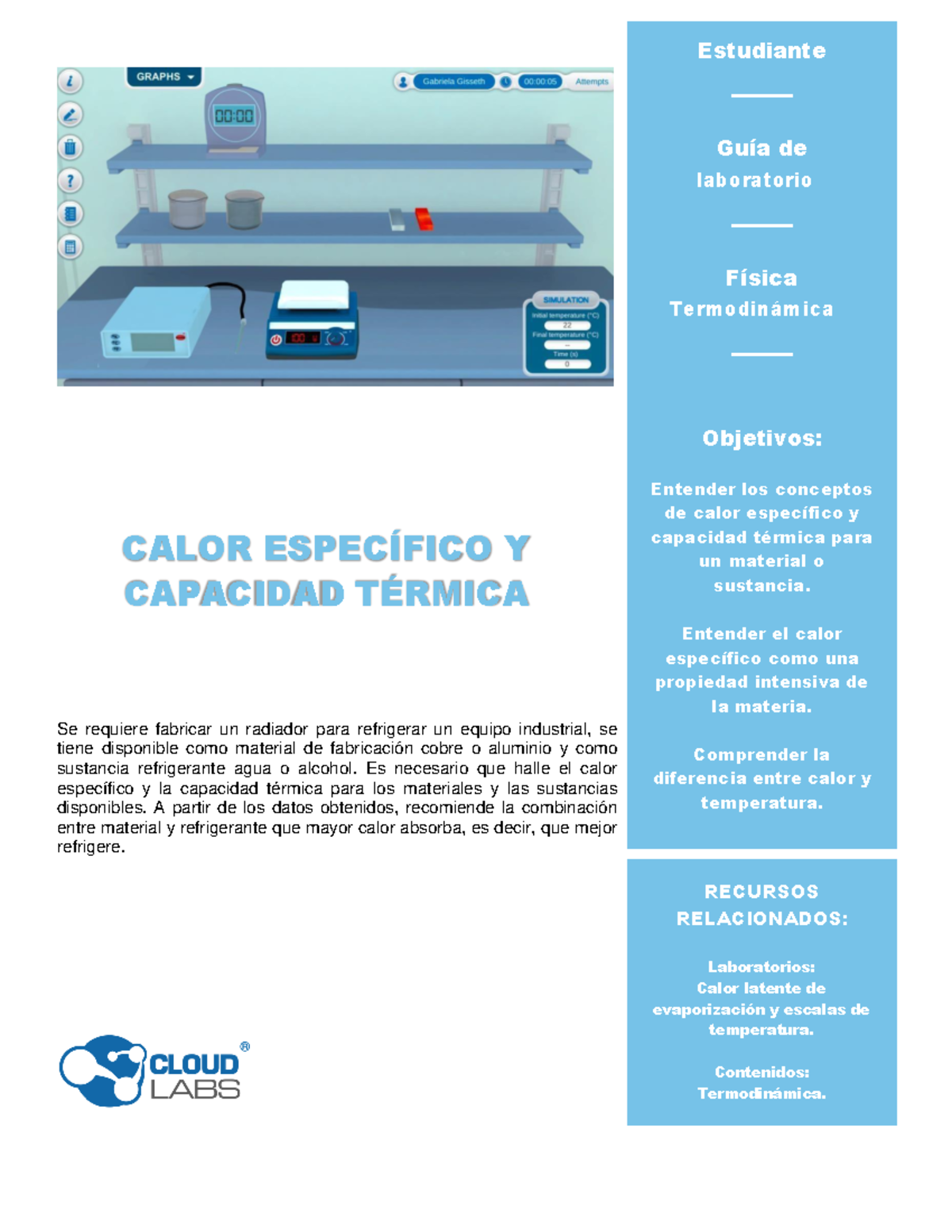 Guía de Laboratorio: Calor Específico y Capacidad Térmica en Física ...