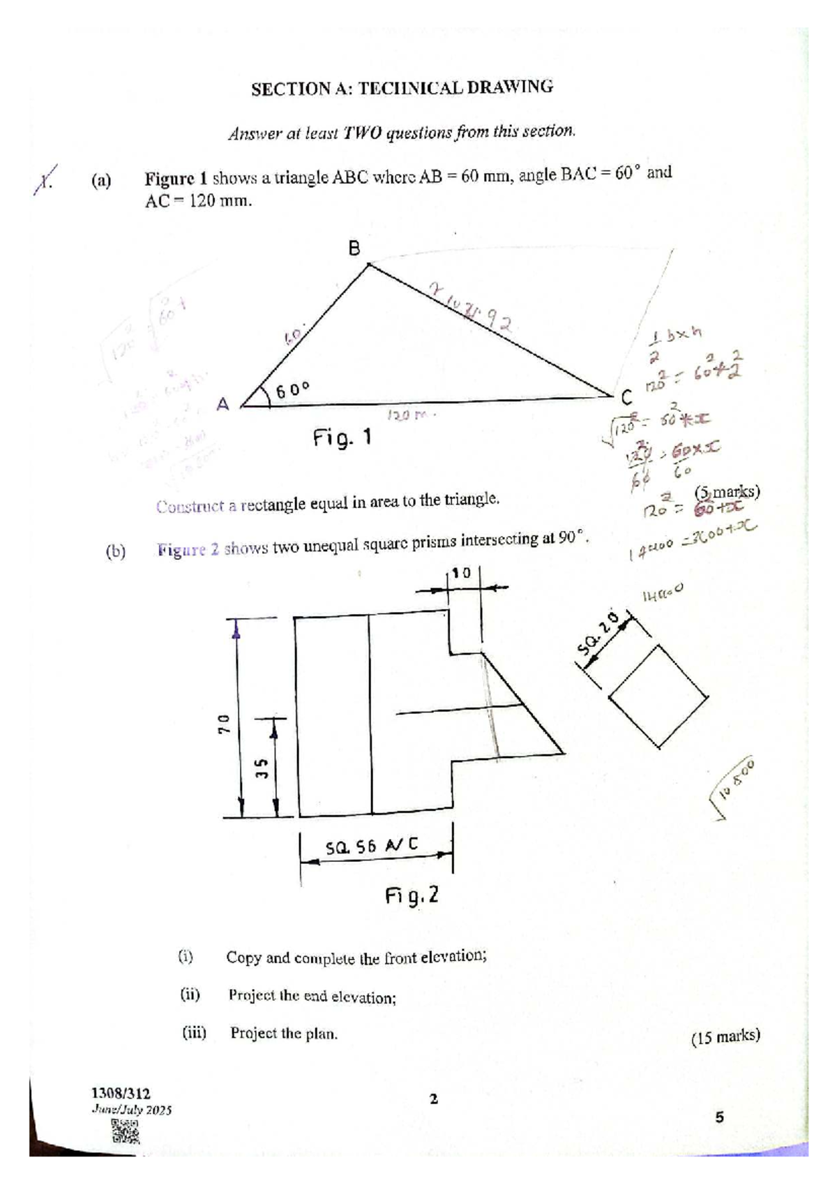 Technical Drawing Exam Questions - Land Survey TD 2025 - Studocu