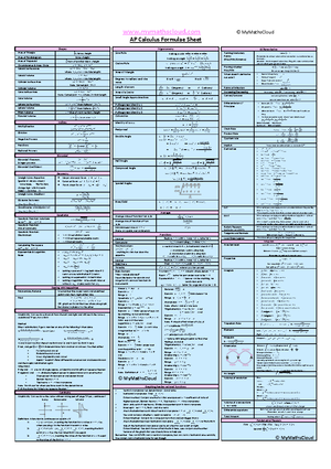HL Mathematics Formula Booklet - May 2024 Edition - Studocu