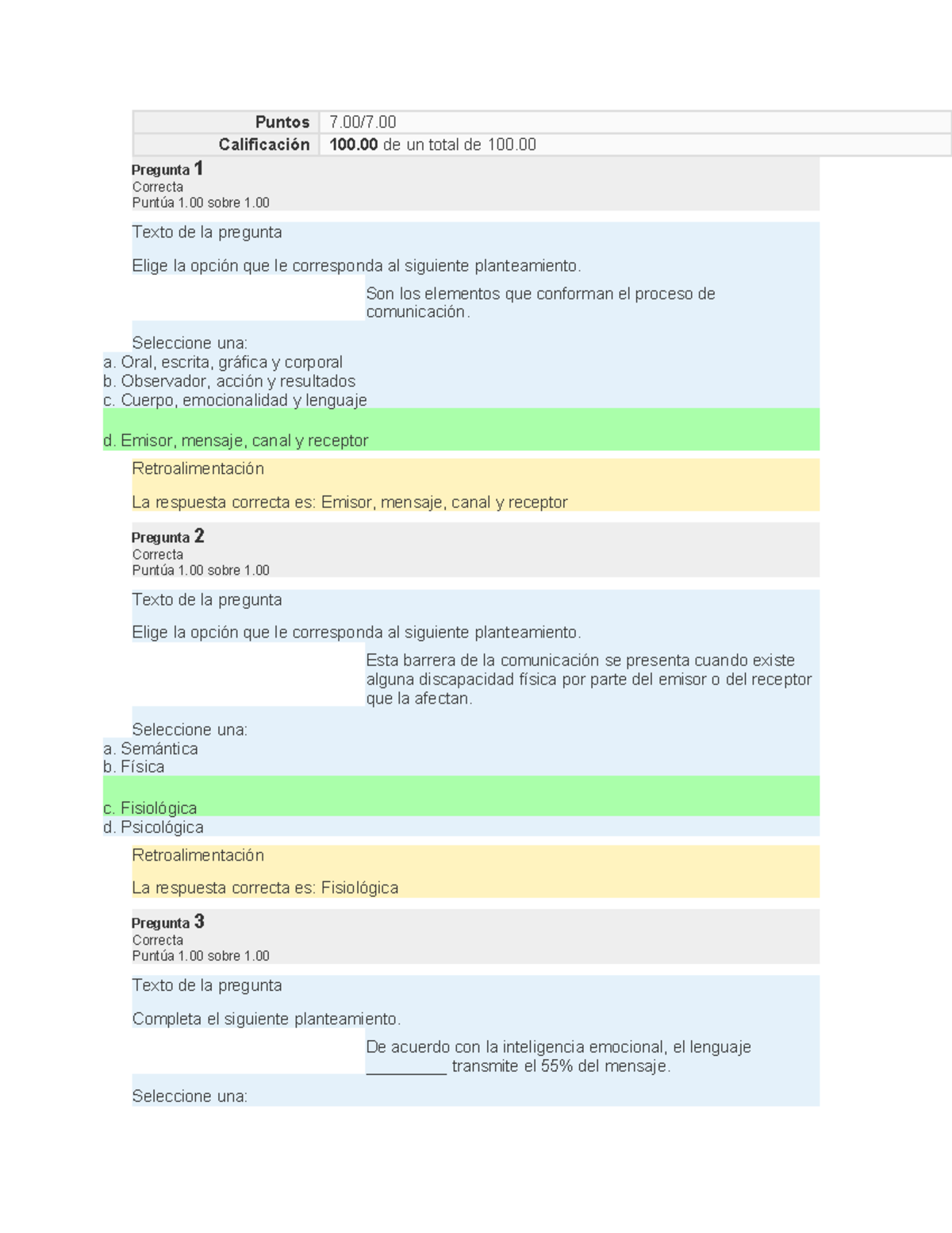 Examen 1: La Comunicación Humana y sus Elementos Clave - Studocu
