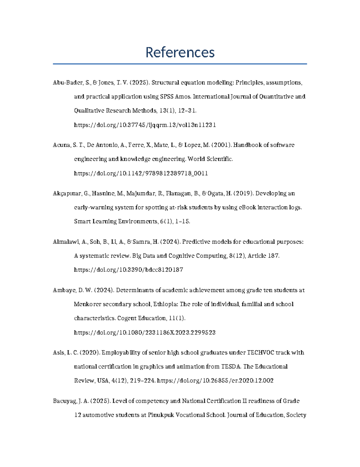 APA References List for Research Studies and Publications - Studocu