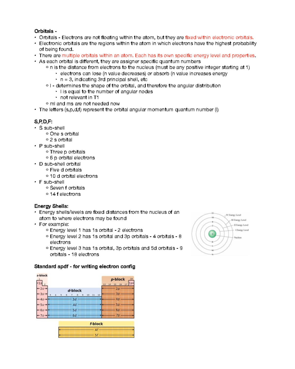 Electron Configuration Notes for Chemistry 101: Understanding Orbitals ...