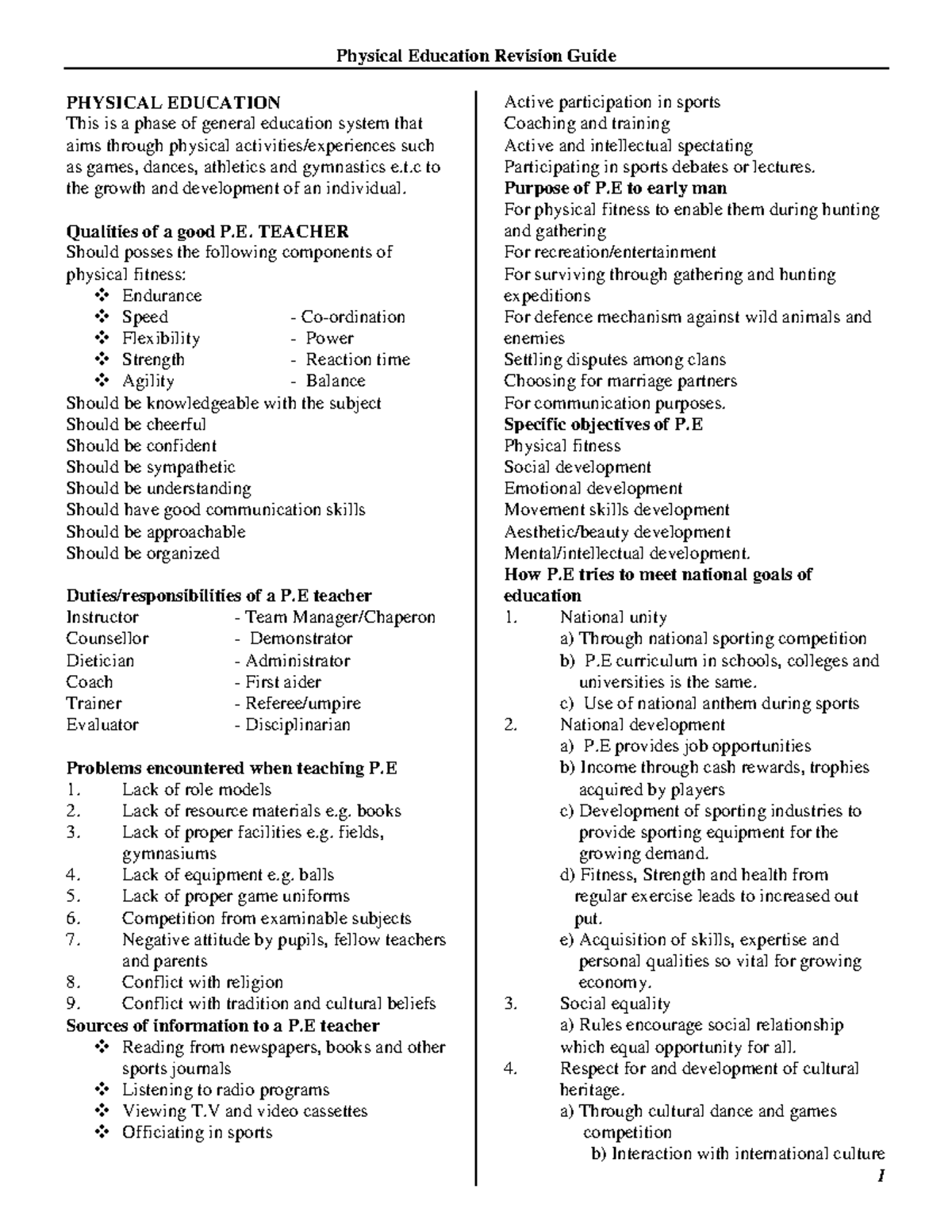 Physical Education Revision - t to the growth and development of an ...